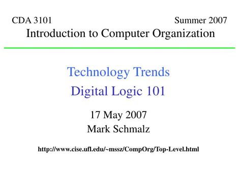 Ppt Cda 3101 Summer 2007 Powerpoint Presentation Free Download Id