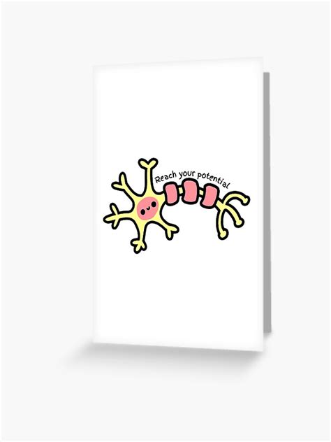 Reach Your Potential Cute Neuron Psychology Design Greeting Card For Sale By Psychologist