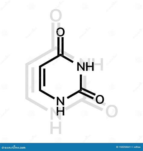 Uracil Chemical Formula Vector Illustration 150837318