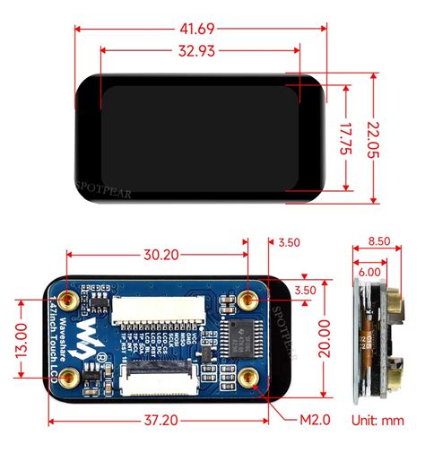 1 47 inch lcd axs5106l touchscreen jd9853 display 172x320 for arduino raspberry pi pico esp32