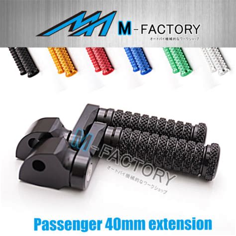 Black 40mm Extended Passenger Foot Pegs For Yamaha Mt 10 Fz 10 16 20