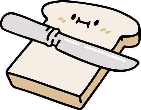 Desenho De Um Pedaço De Torrada Feliz 12411054 Vetor No Vecteezy