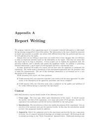 Introduction To Appendix Report Writing Experiment EAS Docsity