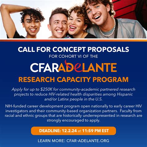 Funding And Training Opportunity Nih Funded Cfar Adelante Research Capacity Program Launch Of