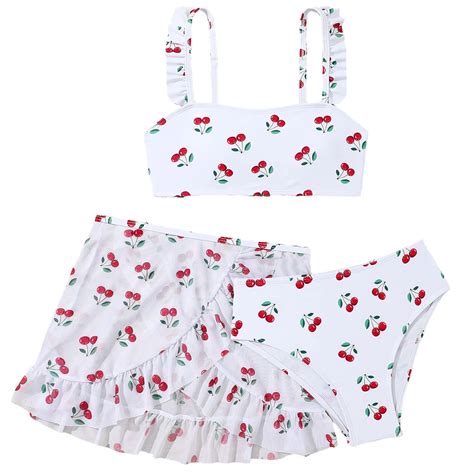 Tween Girls Swimsuits 3 Piece Bathing Swimsuit Summer Bikini Tankini