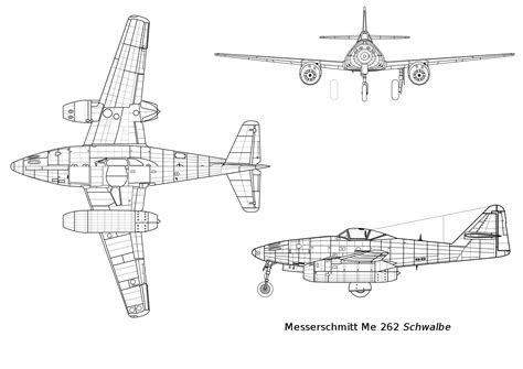 Orthographically Projected Diagram Of The Messerschmitt Me 2…
