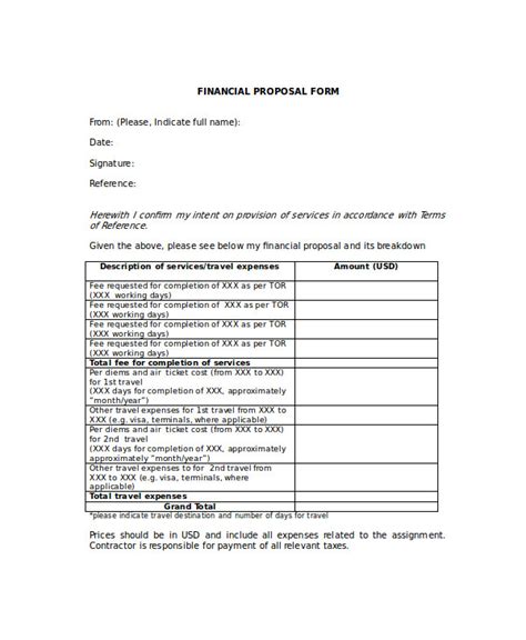 Finance Proposal Template