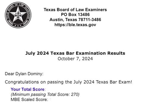 Im Blessed To Say That I Passed The Texas Bar Exam With A Score High Enough To Practice In Any