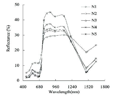 Multi Spectral Reflectance Of The Wheat Canopy Under Different Nitrogen Download Scientific
