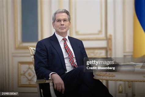 Scott Bessent Us Treasury Secretary During A Meeting With Volodymyr