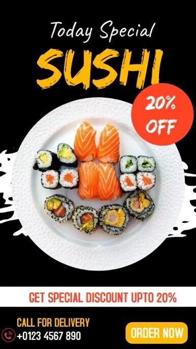 Sushi Japanese Dish Insta Story Template Postermywall