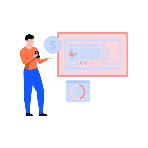 Premium Vector The Boy Is Looking At The Dollar Chart