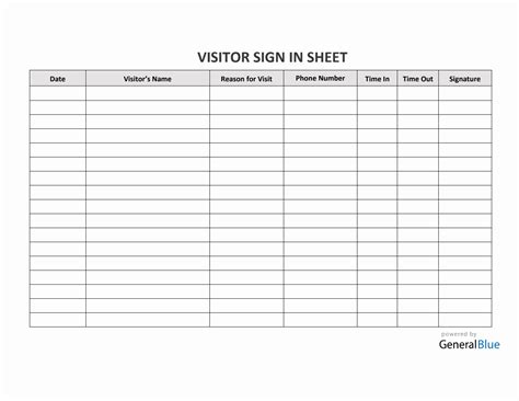 Sign Off Sheet Template Excel