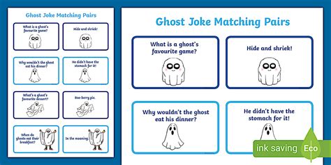 Ghost Joke Matching Pairs Teacher Made Twinkl
