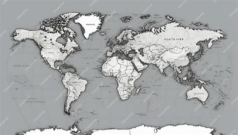 Elegant Minimalist World Map Grayscale Design With Centered Layout