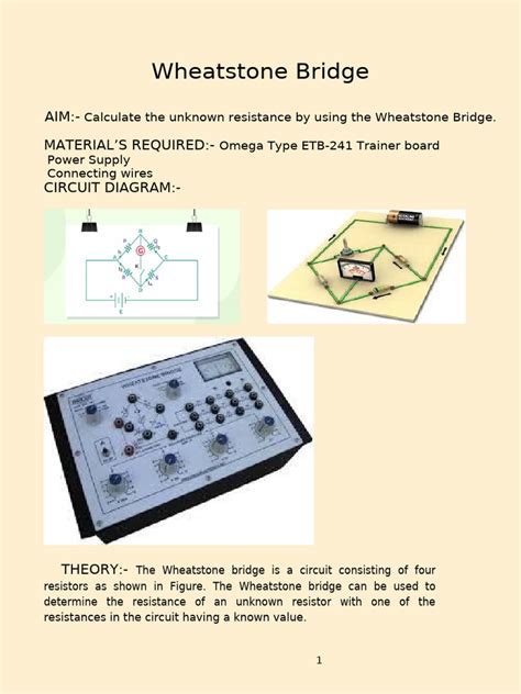 Wheatstone Bridge Pdf Electrical Network Electrical Resistance