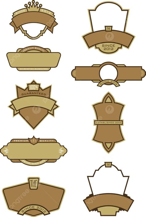 Set Of 9 Logo Or Label Vectors Text Crest Design Vector Text Crest