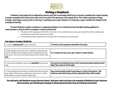 Writing A Flashback This Could Be Any Number Of Things Including A