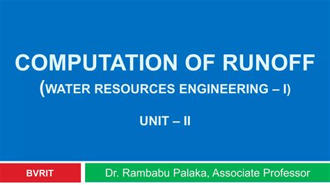 Computation Of Runoff Pptx