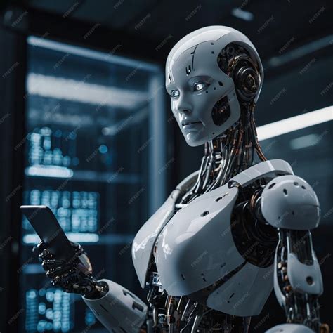 Ai Robot Using Cyber Security To Protect Information Privacy 3d Rendering Illustration Premium