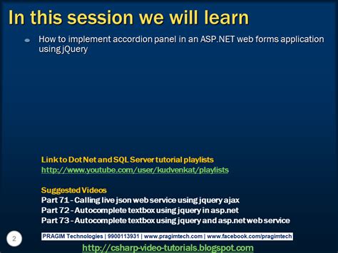 Sql Server Net And C Video Tutorial Jquery Accordion In