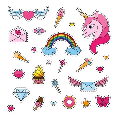 Set Of Bright Cute Pins Royalty Free Vector Image