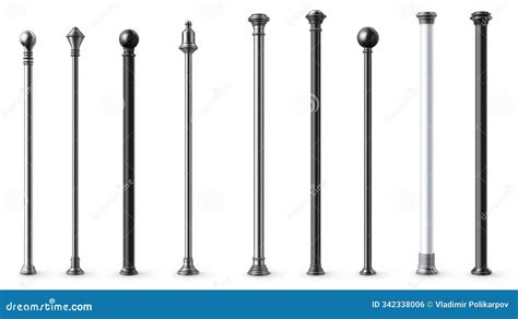 Various Pole Types On A Clean And Simple White Background Ideal For