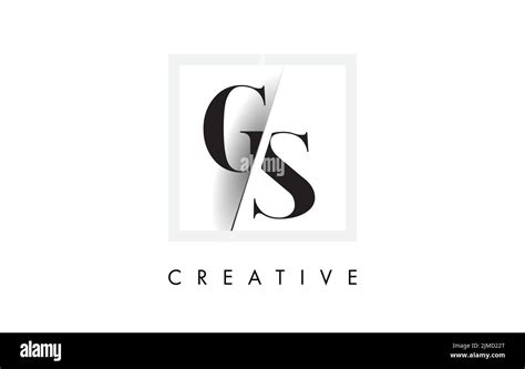 Gs Letter Logo Design With Creative Intersected And Cutted Serif Font