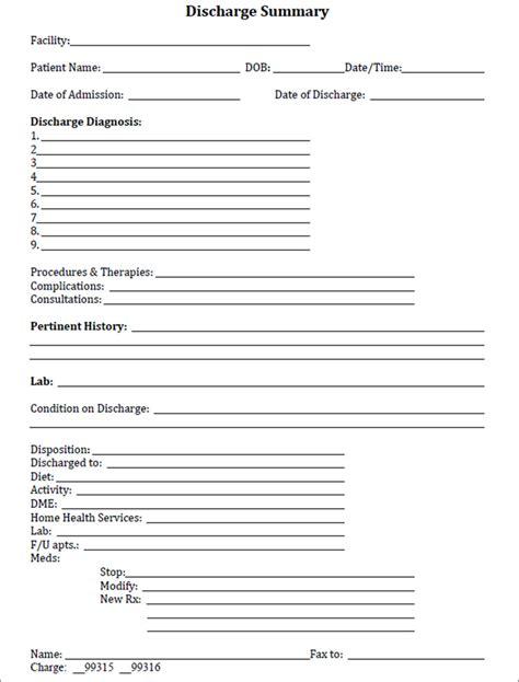 6 Discharge Summary Template Free Pdf Word Excel Formats