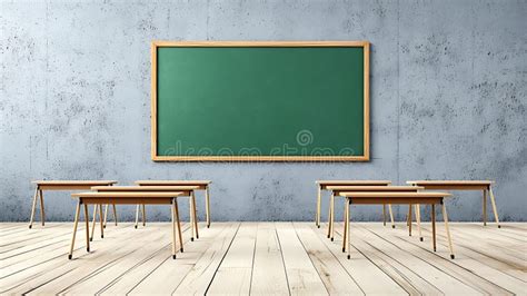 Classroom Setting With Desks And Chalkboard Stock Illustration Illustration Of Textures