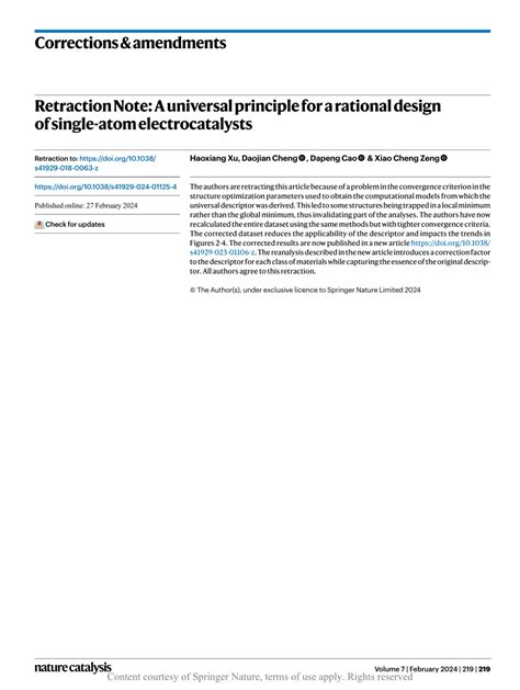 Retraction Note A Universal Principle For A Rational Design Of Single