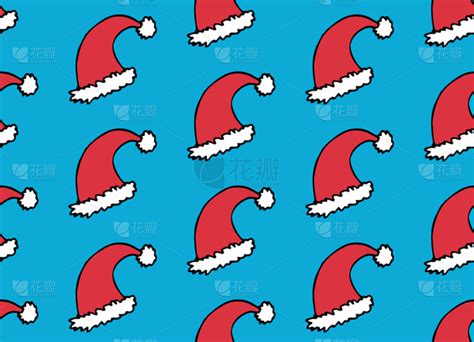 式样鸭舌帽圣诞老人纺织品简单乱画幸福白色红色