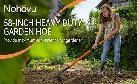 Nohovu Garden Hoe Tool 58 Inches Hoe Garden Tool With