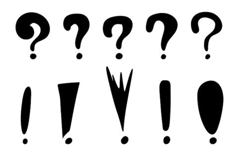 Doodle Uitroeptekens En Vraagtekens Hand Getrokken Uitroepteken