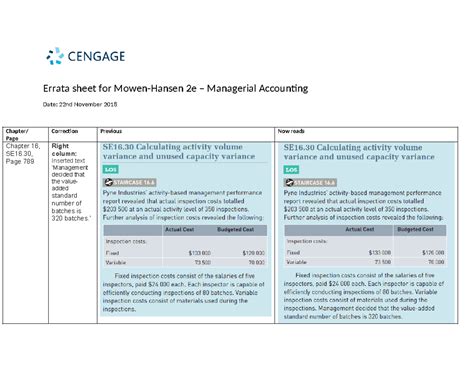 Errata Sheet Chapter Page Correction Previous Now Reads Chapter 16 Se16 Page 790 Table 1