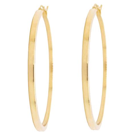 14 Karat Yellow Gold Round Tube Hoop Earrings For Sale At 1stdibs How