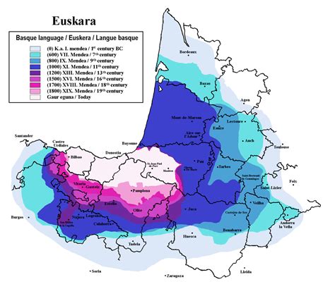 Area Speaking The Basque Language 1st Century Bc Maps On The Web