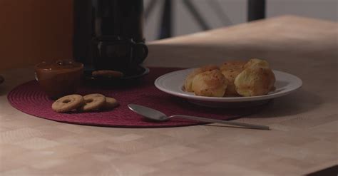 Minimalist Coffee And Pastry Setup On Table Free Stock Video Footage Royalty Free 4k And Hd Video