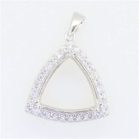 Semi Mount Pendant 2 Mm 20 Mm Trillion Pendant Settings Silver