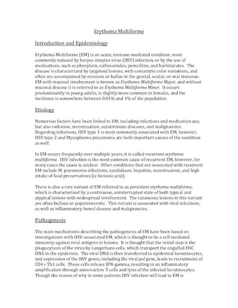 Pdf Erythema Multiforme Introduction And Epidemiologypedclerkbsd