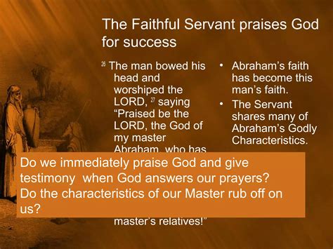 Example Of A Faithful Servant Genesis 24 Ppt