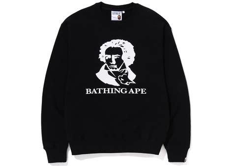 Bape Classic Bathing Ape Beethoven Relaxed Fit Crewneck Ss23 Black