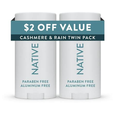 Native Twin Pack Cashmere And Rain Deodorant 2 Count 23 Oz