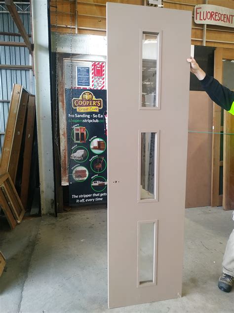 Internal Flush Panel Door With 3 Glass Pane Musgroves Ltd