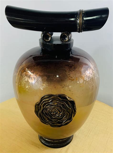 Vintage Asian Amber Glass Vase Or Urn For Sale At 1stdibs Asianamber Asian Amber Nude