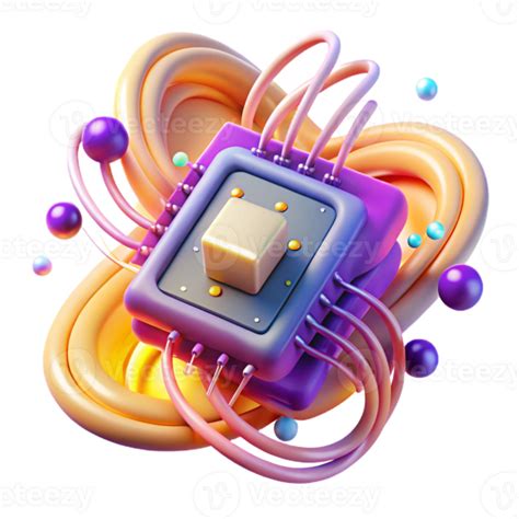 Elegant Creative A Quantum Computer Processing Information Visualized As Swirling Particles And