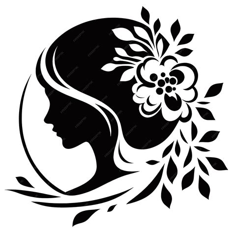 Mujer Hermosa Con Flor En El Cabello Vector Silueta Para Su Diseño