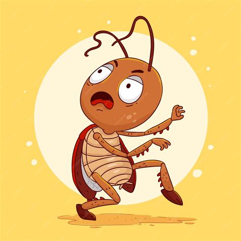 Premium Vector Hand Drawn Roach Cartoon Illustration
