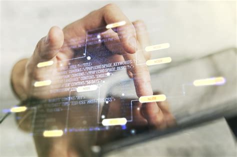 Premium Photo Abstract Creative Coding Concept With Finger Clicks On