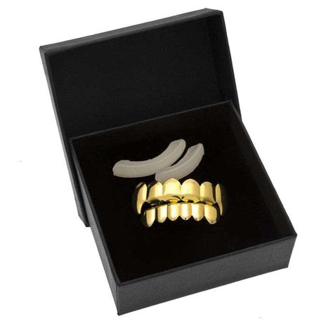 Vampire Gold Plated Fang Grillz [full Set] Rhino Grillz